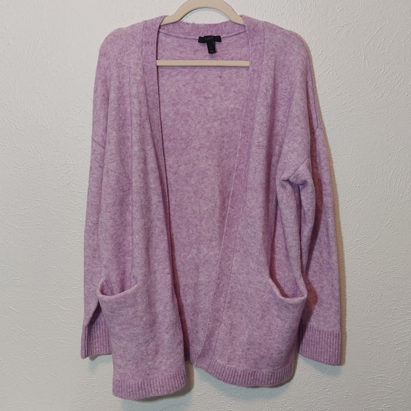 J. Crew | Sweaters | J Crew Boyfriend Wool Alpaca Purple Cardigan ...